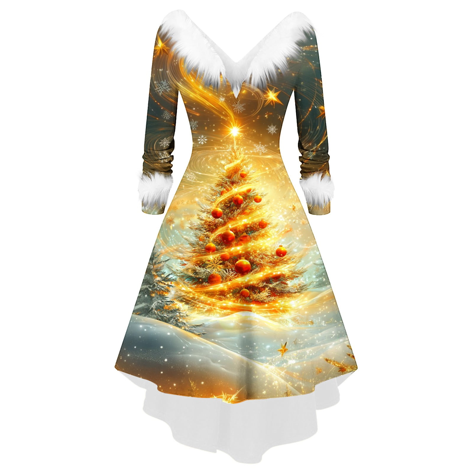 AOOCHASLIY Christmas Costumes for Women Plus Size Dress Solid Long ...