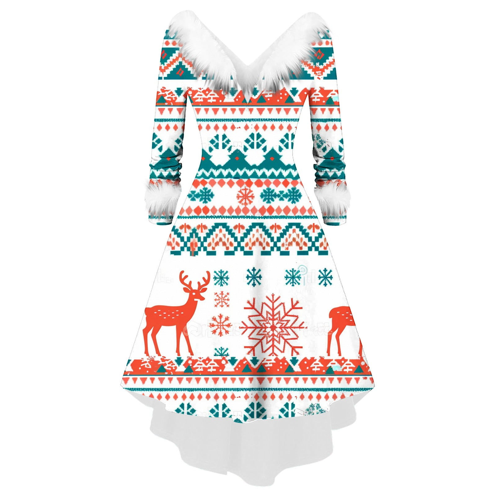 AOOCHASLIY Christmas Costumes for Women Plus Size Dress Solid Long ...