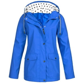 AOOCHASLIY Clothes Ladies Coat Women's Solid Color Rain Jacket Outdoor ...