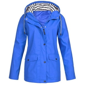 AOOCHASLIY Clothes Ladies Coat Women's Solid Color Rain Jacket Outdoor ...