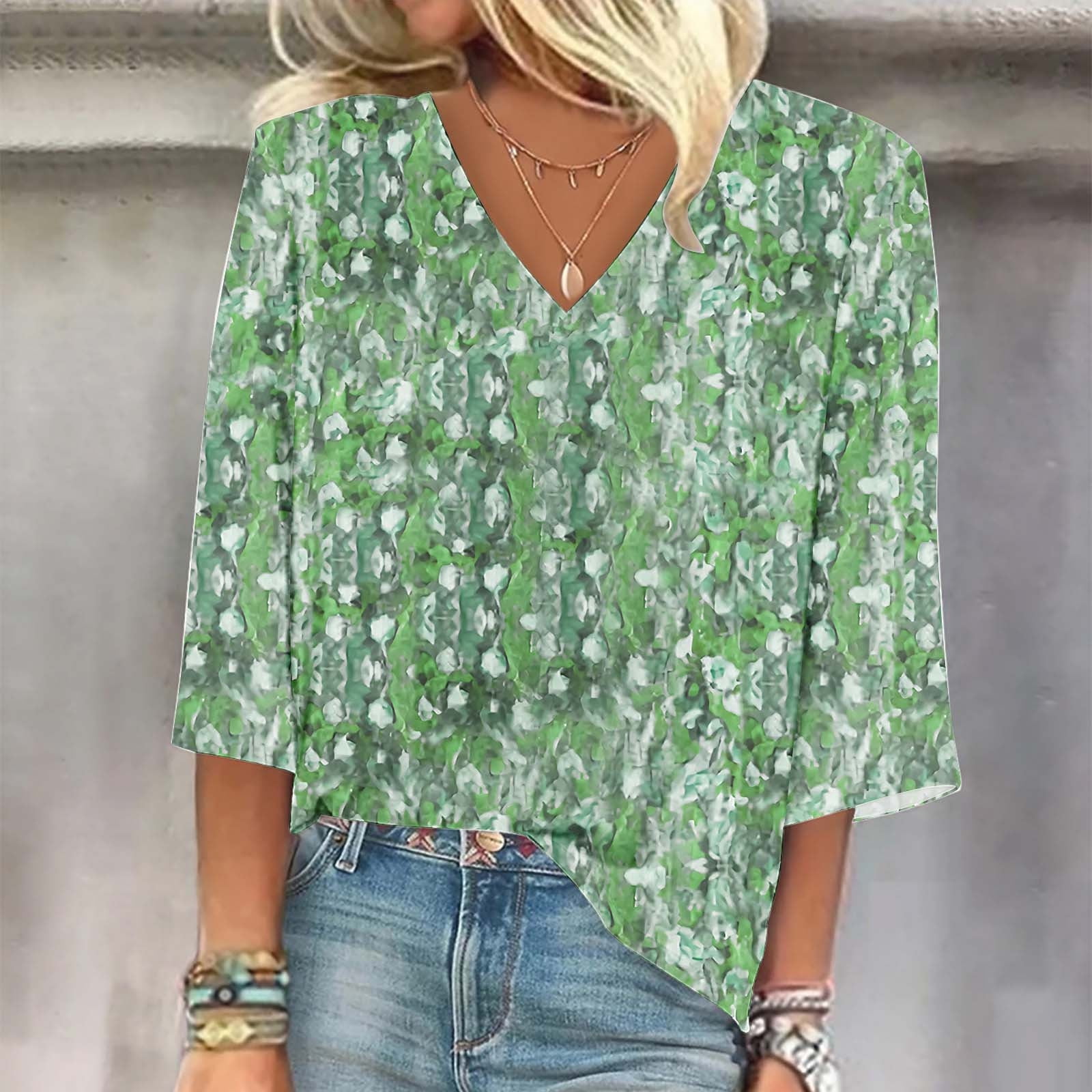 AOOCHASLIY Clearance Trendy Women Tops Summer V Neck Women Long Sleeve ...