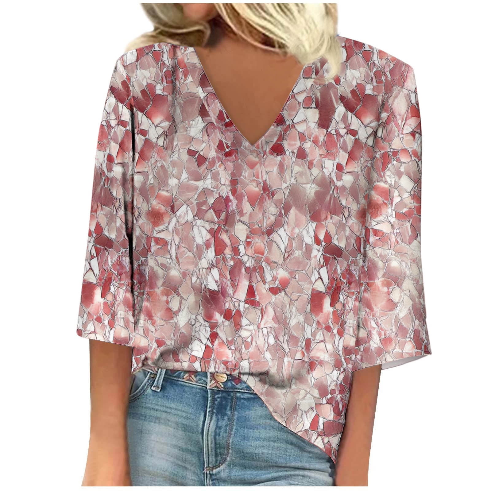 AOOCHASLIY Clothess Trendy Women Tops Summer V Neck Women Long Sleeve ...