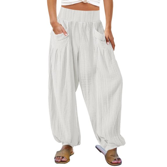 AOOCHASLIY Fall Clothes Women's Solid Color Casual Elastic High Waist A ...