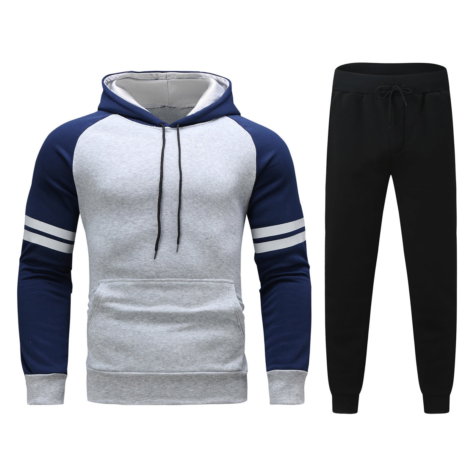 Aoochasliy Mens Colorblock Jogging Sweat Suits, Hooded Pullover and ...