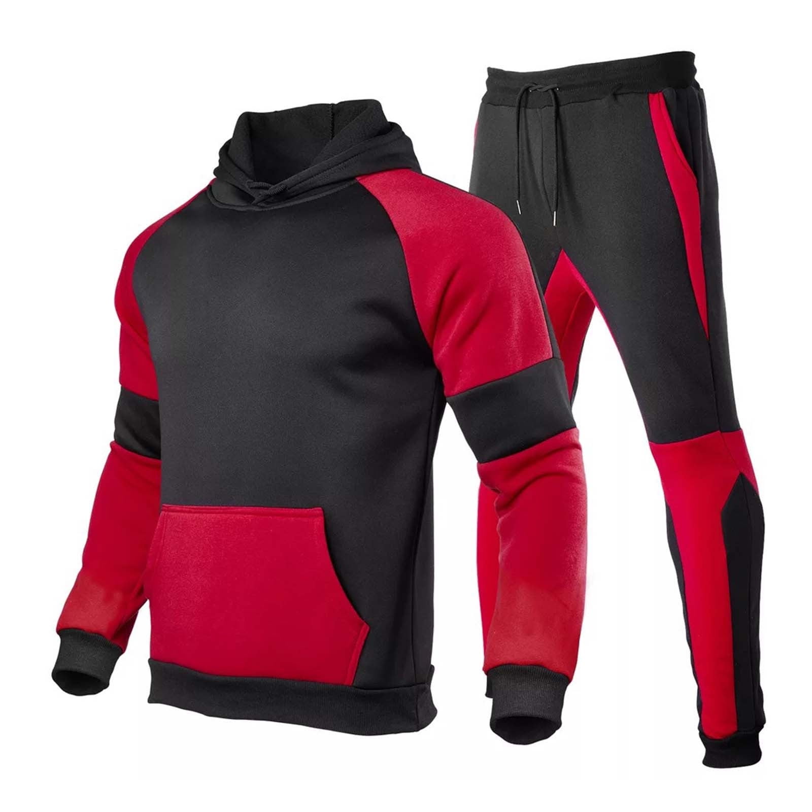 AOOCHASLIY Mens Sweat Suits Sets Clothes Jogging Suits Colorblock ...