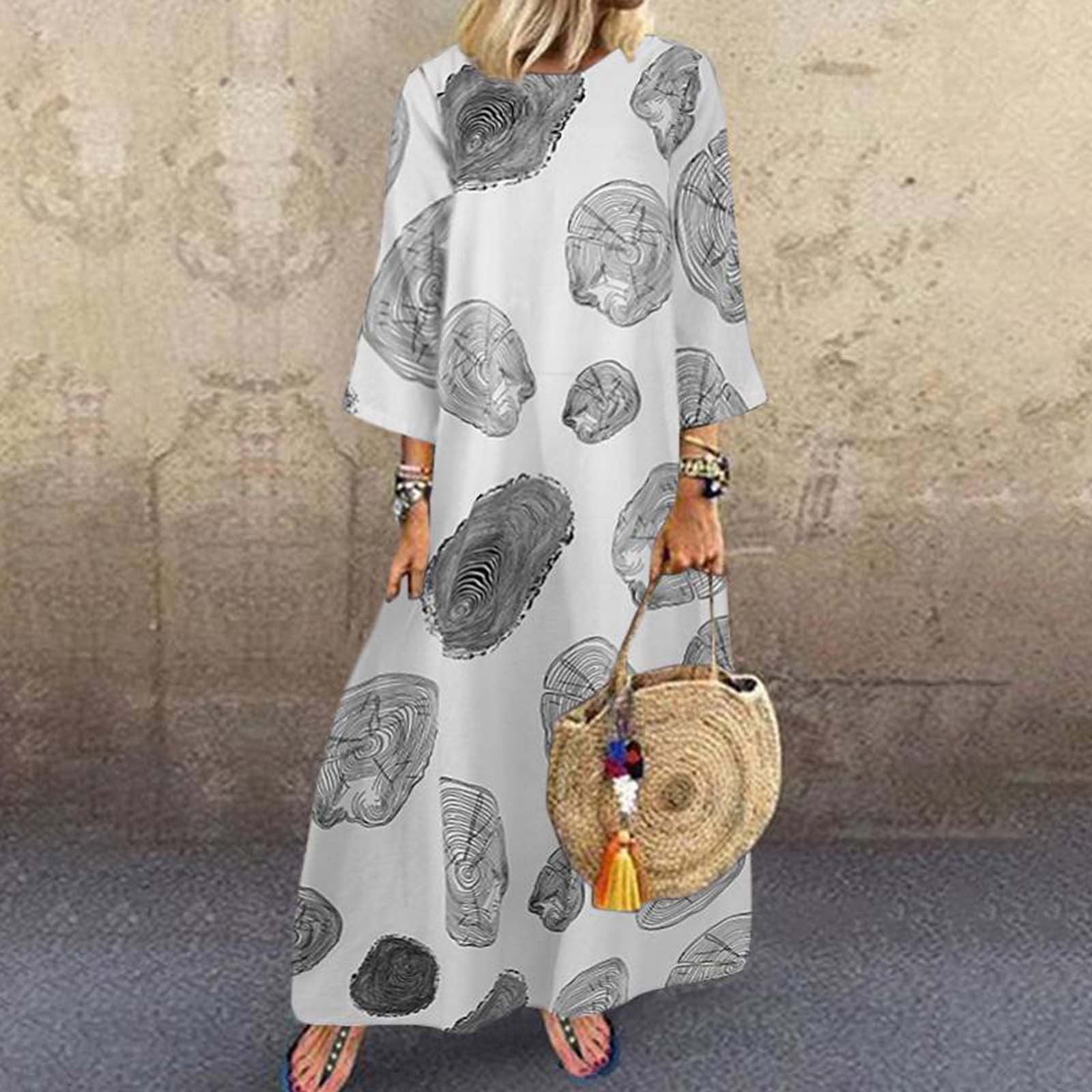 AOOCHASLIY Miss Dress Fall Clothes Womens 3/4 Sleeve Spring/Summer ...