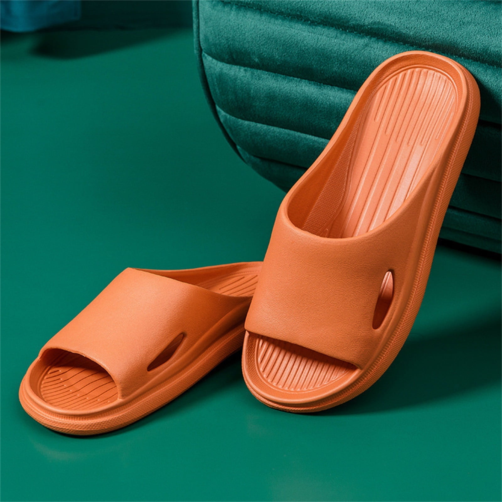 AOOCHASLIY Sandals Women Men Solid Slippers Non-Slip Bathroom Shower ...