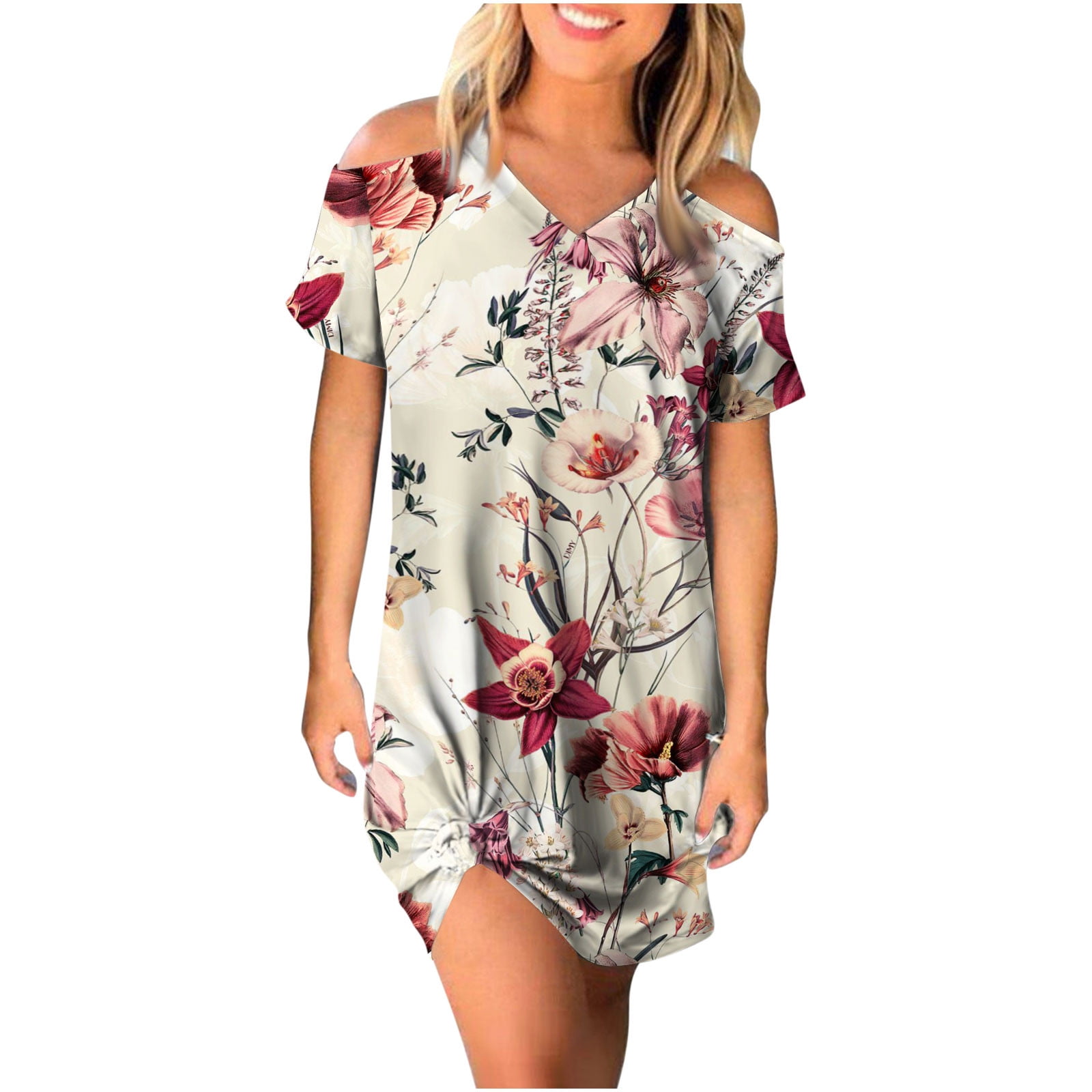 AOOCHASLIY Sun Dresses for Women Clothes Beach Casual Summer Vacation ...