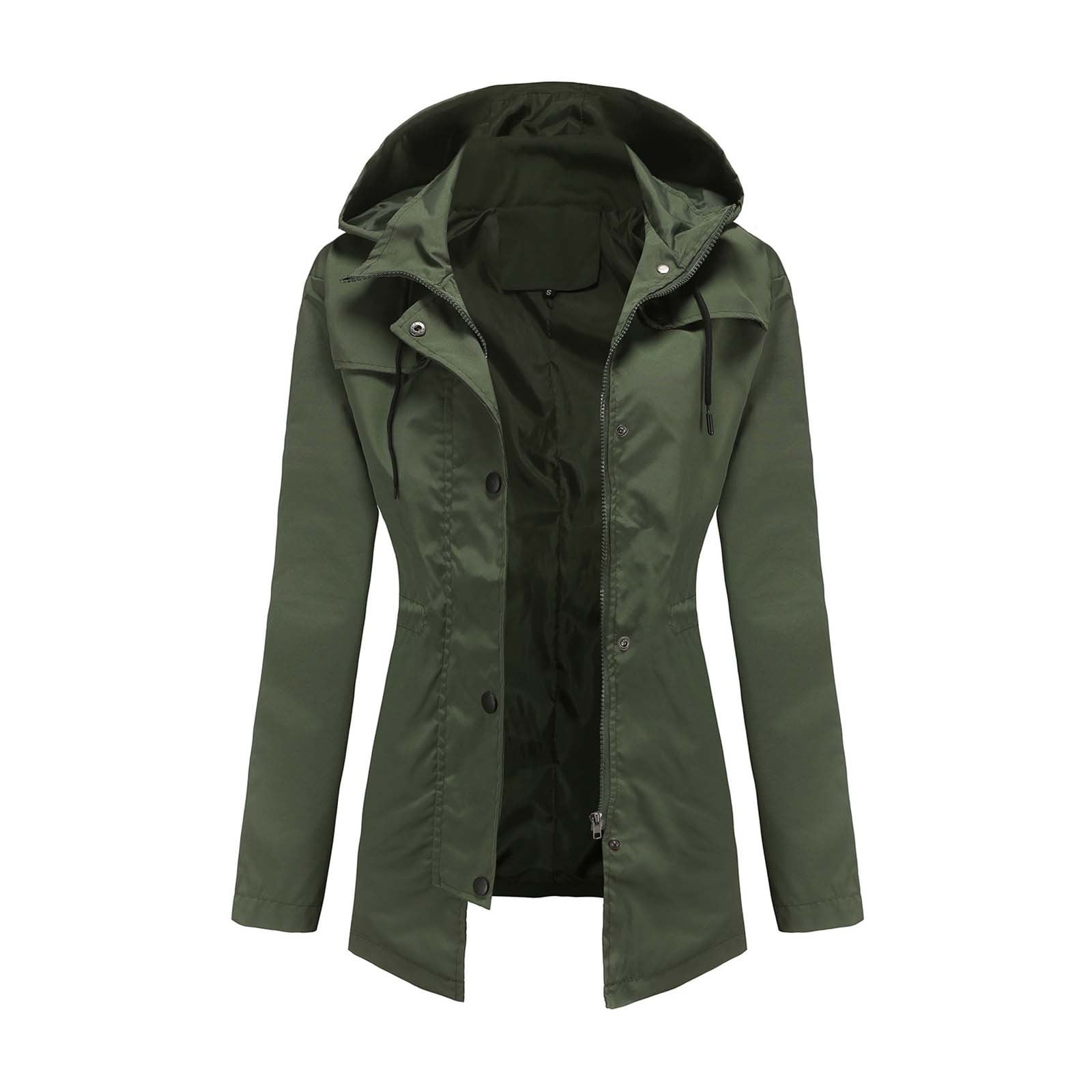 AOOCHASLIY Women Coat Clothes Women Lightweight Hooded Rain Jacket ...