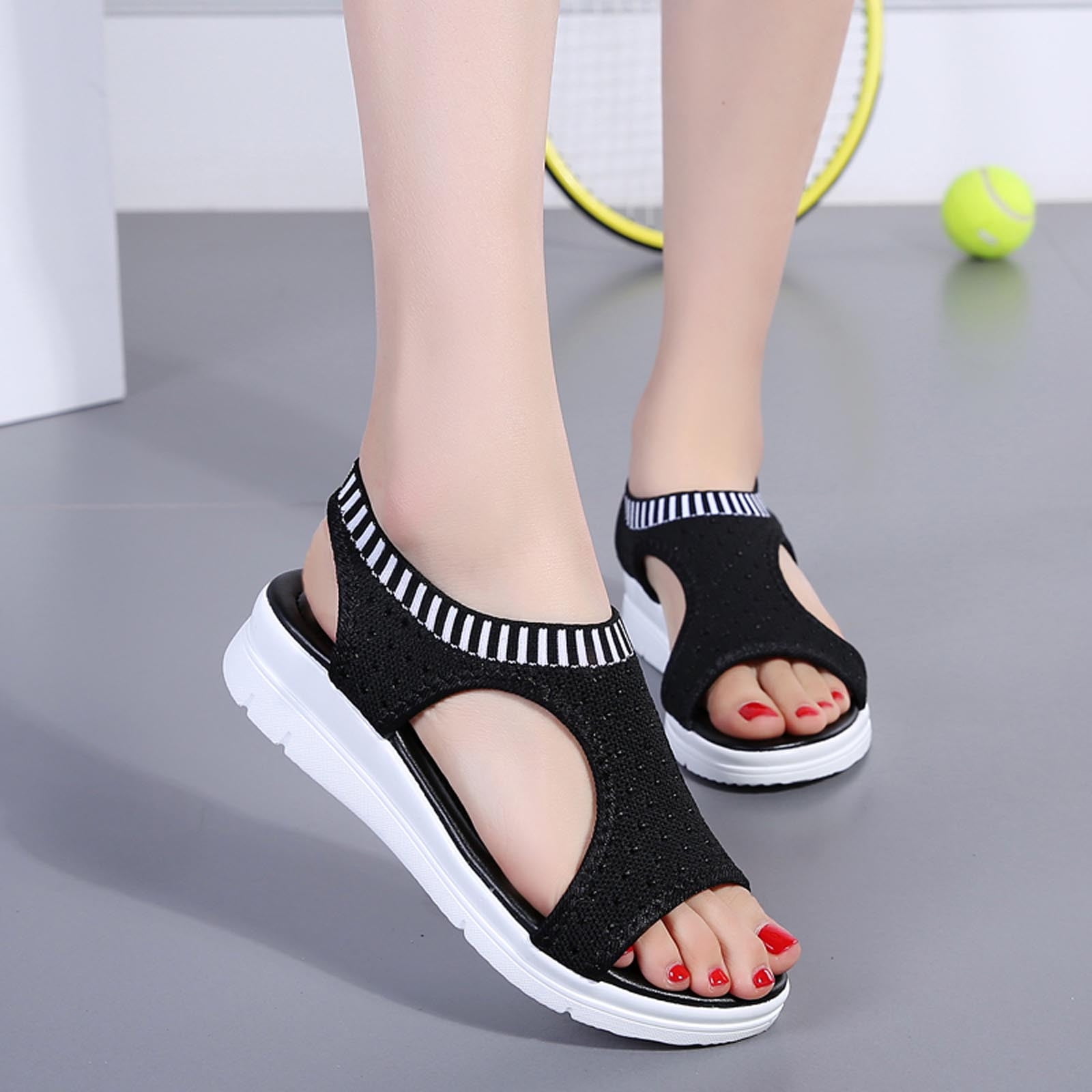 AOOCHASLIY Women Sandal Clothes Large Size Flying Wedge Wedge Sports ...