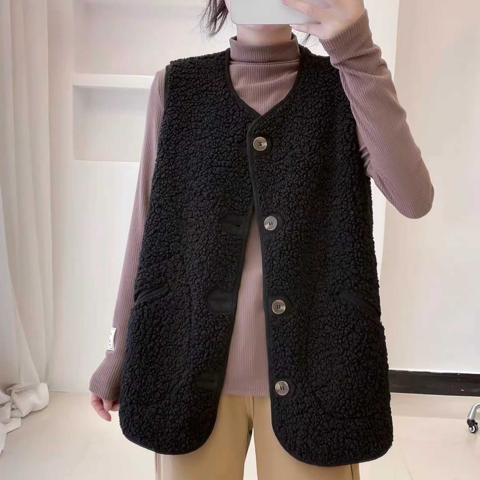 AOOCHASLIY Women Winter Coat Women Wear A Medium Length Lamb Plush ...