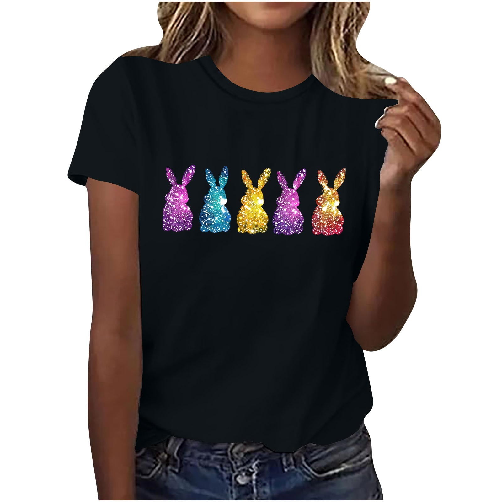 AOOCHASLIY Women's Clothes Tops Summer Casual, Cute Easter Shirts Funny ...