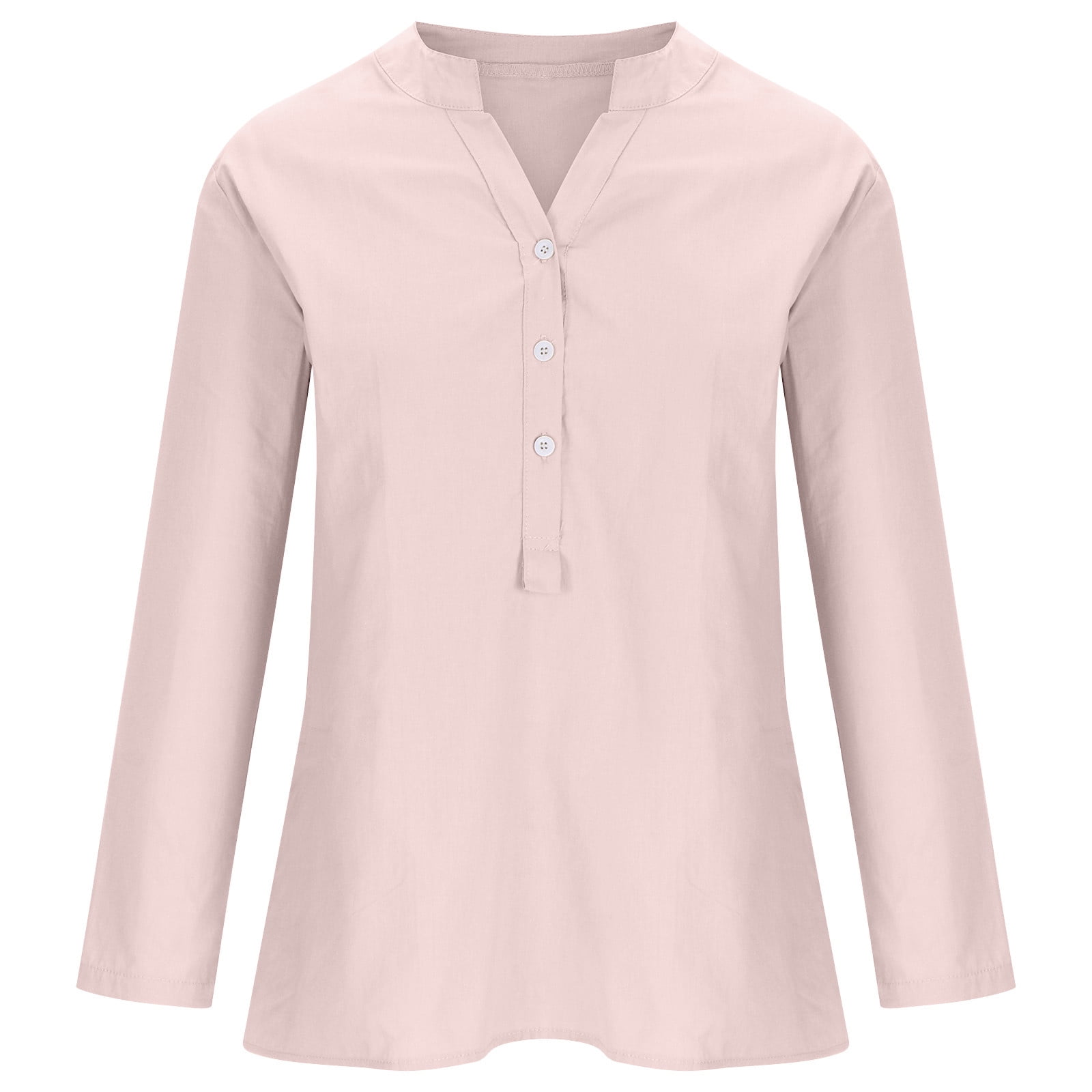 AOOCHASLIY Women’s Linen Cotton Loose Fit Button-Down Tunic Shirt ...