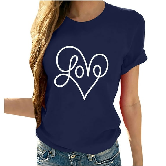 AOOCHASLY Valentine's Day Women's Tops, Fashion Women's Heart Print ...