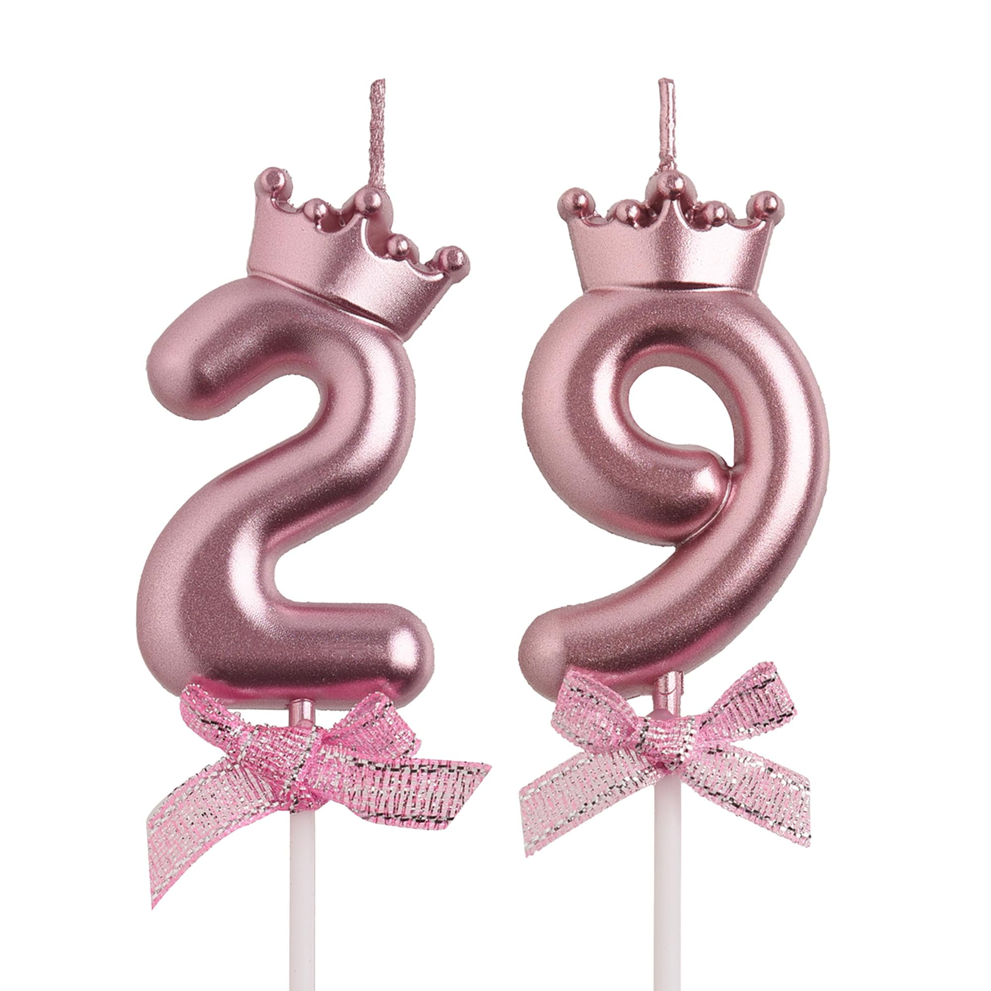 AOOLADA 29th 92nd Birthday Candles, Rose Gold 92 29 Year Old Cake ...