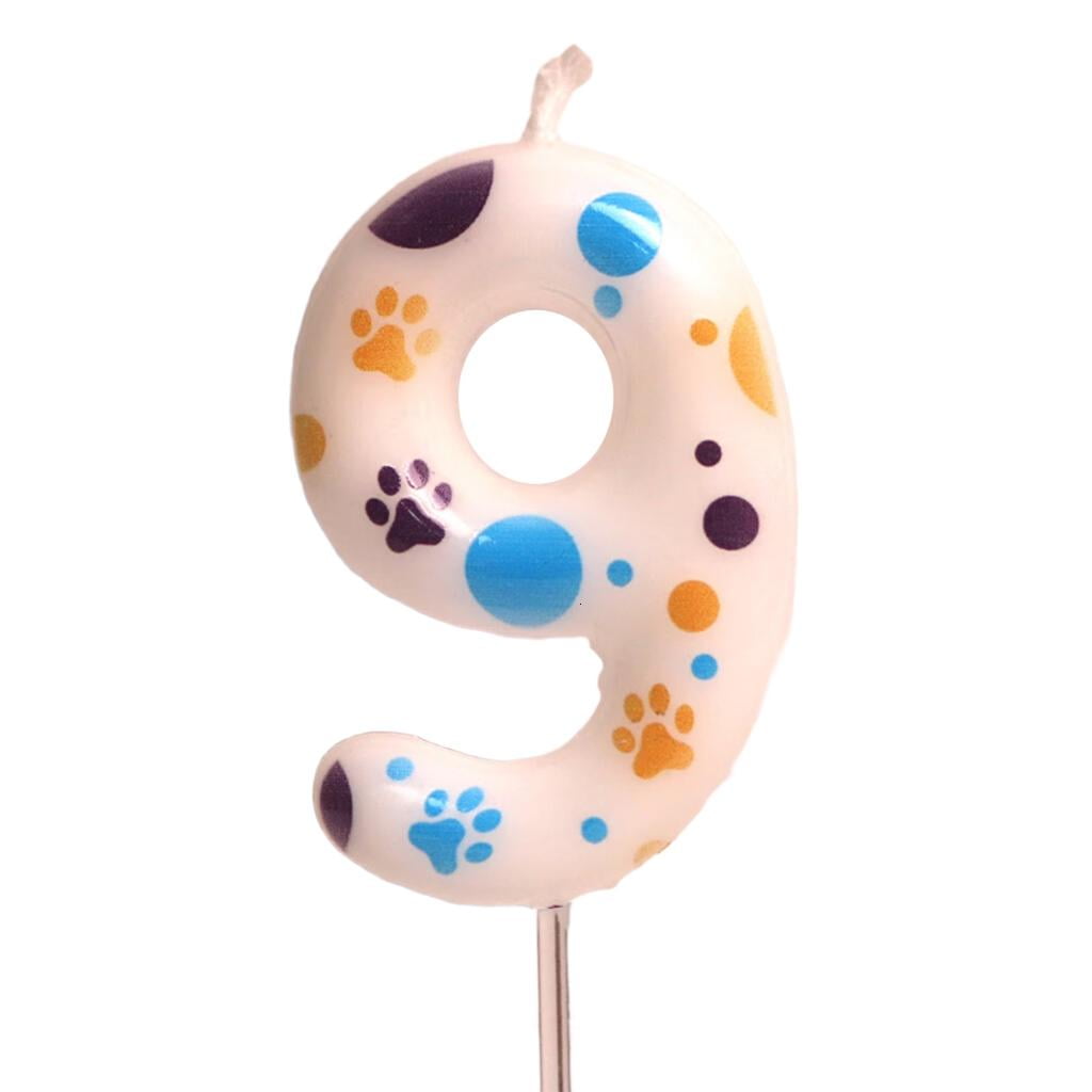 AOOOWER 0-9 Dog Birthday Cake Top Digital Birthday , Used for Boy and ...