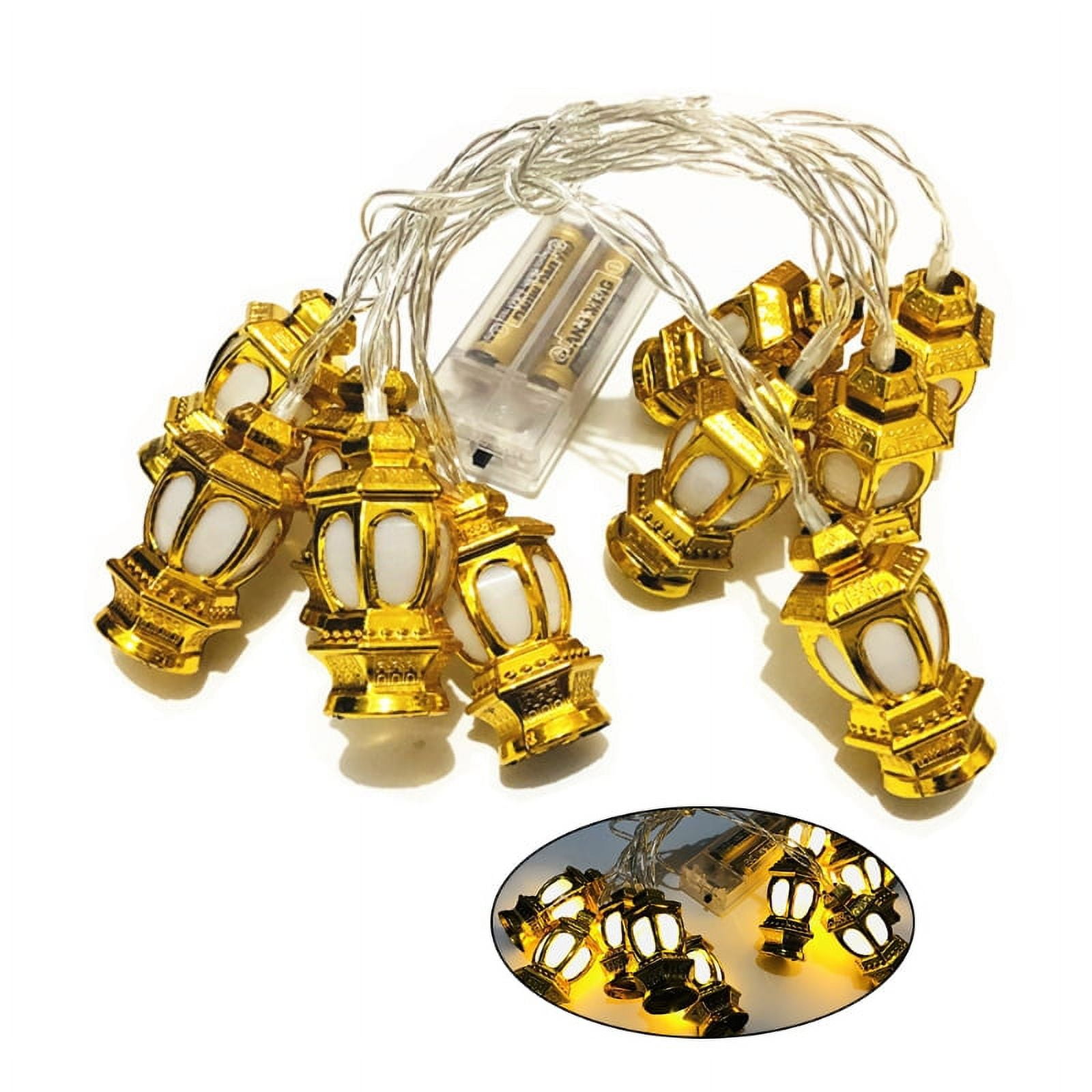 AOOOWER 10/20 LED Ramandan Fairy String Lights Mini Kerosene Oil Lamp ...