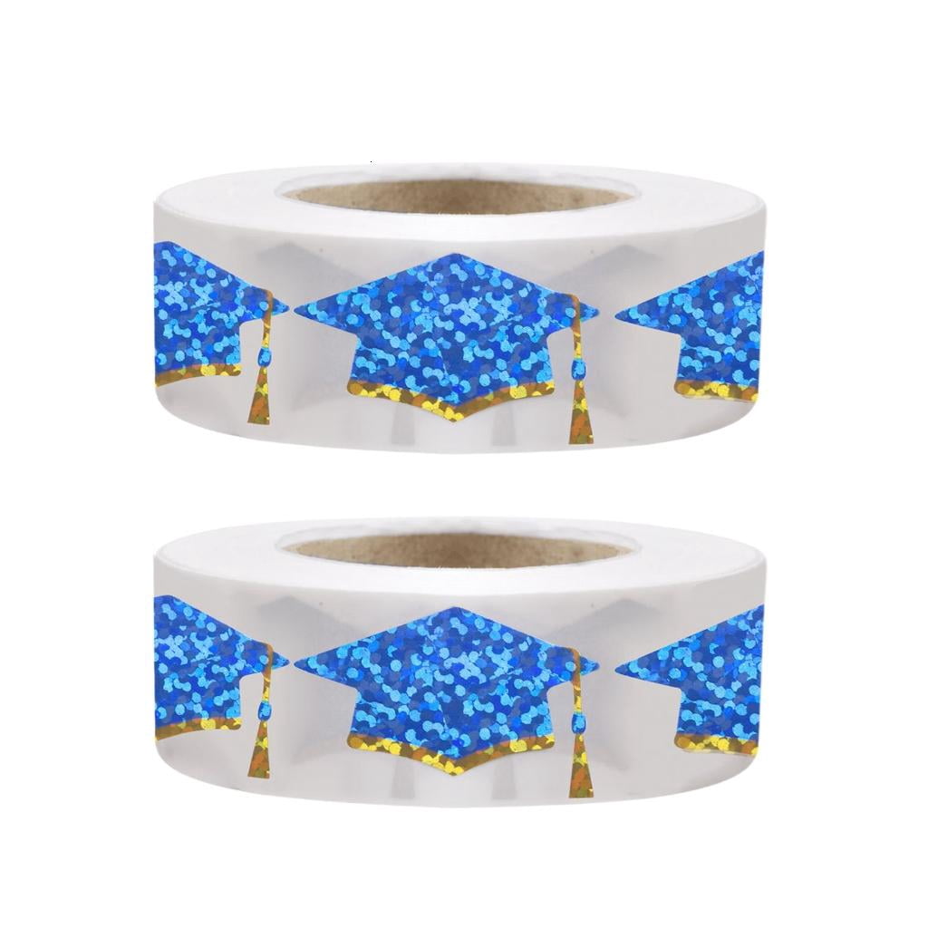 AOOOWER 1000Pieces Glittering Graduation Caps Round Adhesive Sticker ...