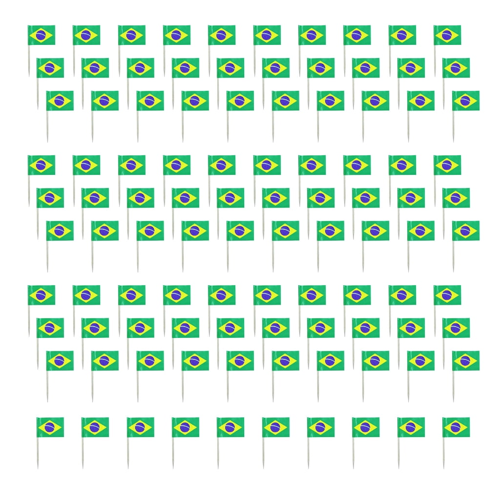 AOOOWER 100Pcs Colorful International Flag Paper Wood Toothpick Cupcake ...