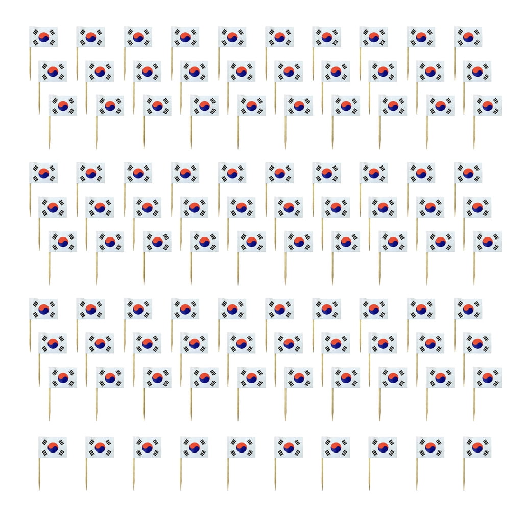 AOOOWER 100Pcs Colorful International Flag Paper Wood Toothpick Cupcake ...