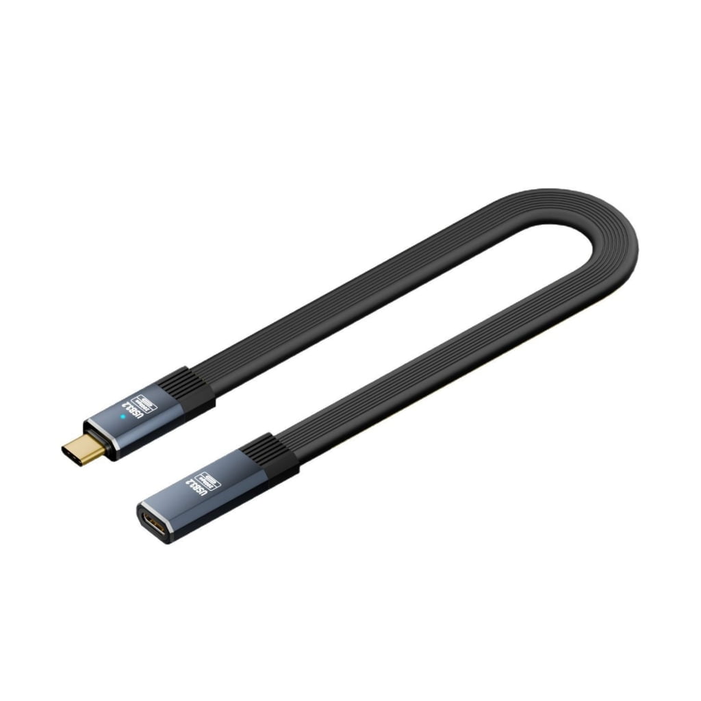 AOOOWER 100W USB C Male to USB C Female Cable Silicone Flat Wire 8K ...