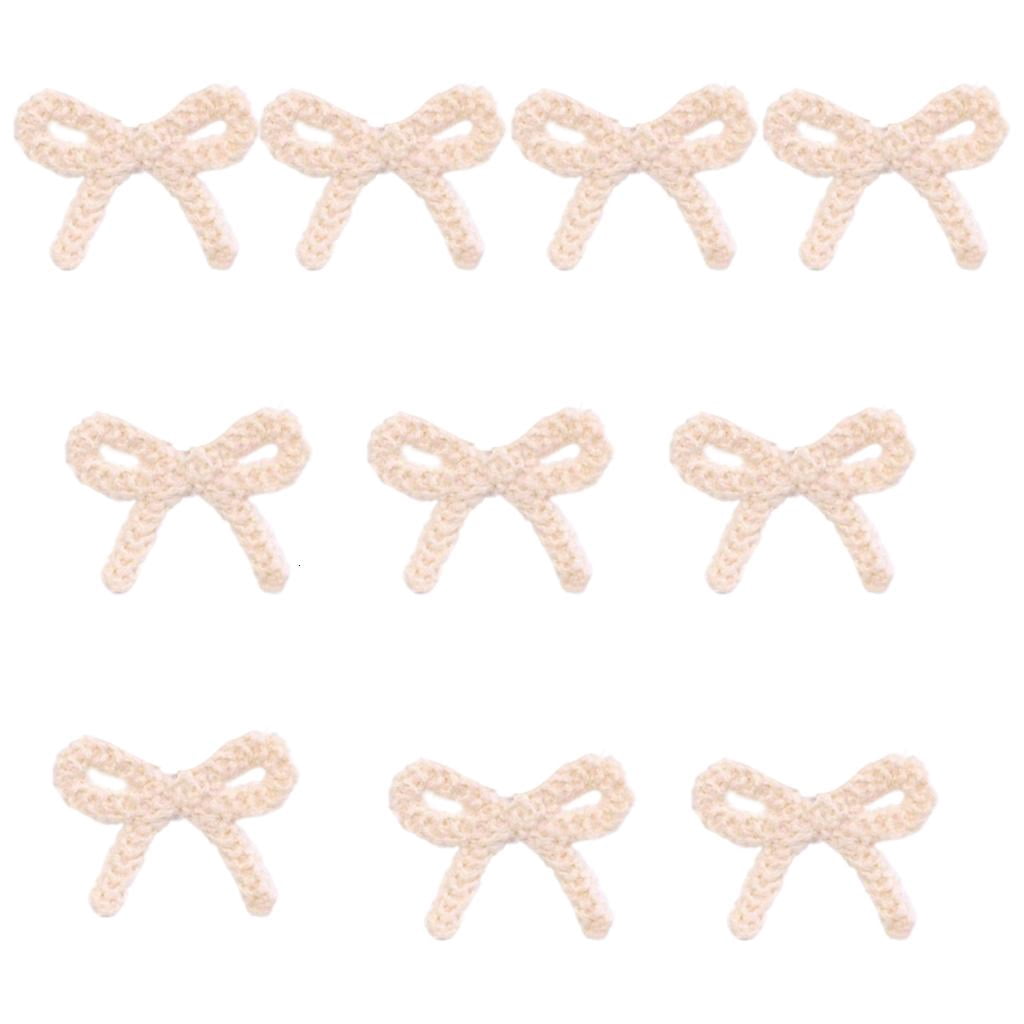 AOOOWER 10Pcs Bowknot Sew on Yarn Patches Embroidery Applique Bowknot ...