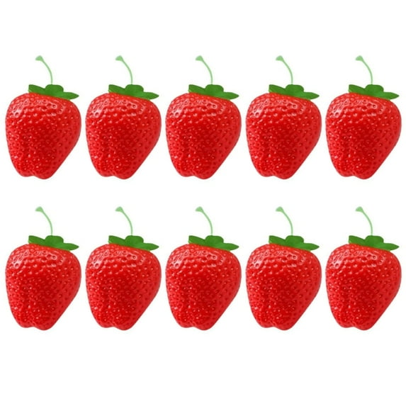 AOOOWER 10Pcs Realistic Simulation Strawberry Models Artificial Fruit ...