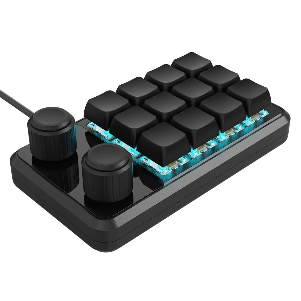 AOOOWER 12 Key Mechanical Macros Keypad with RGBs Lighting, Programmable Shortcut, and Type C ...