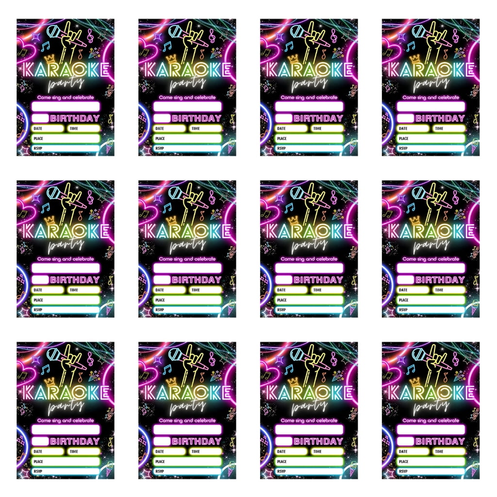 AOOOWER 12Pcs Fluorescent Printed Birthday Cards 5x7Inch Paper ...