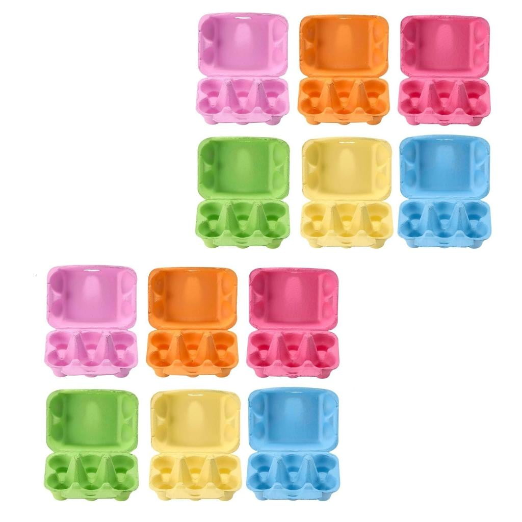 AOOOWER 12Pieces Recyclable Stackable Eggs Trays 6 Compartment ...