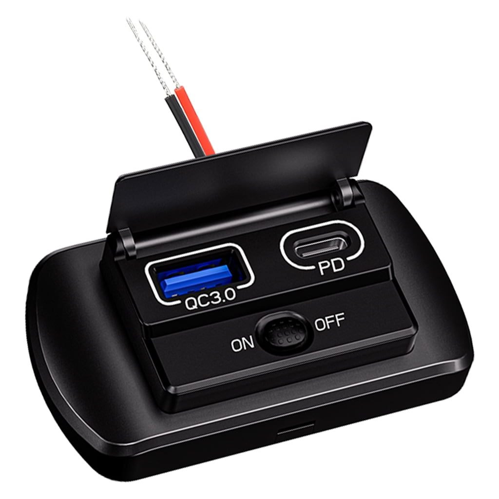 AOOOWER 12V Double USB/Type C Quick Charge USB Port Panel Wall Mount ...