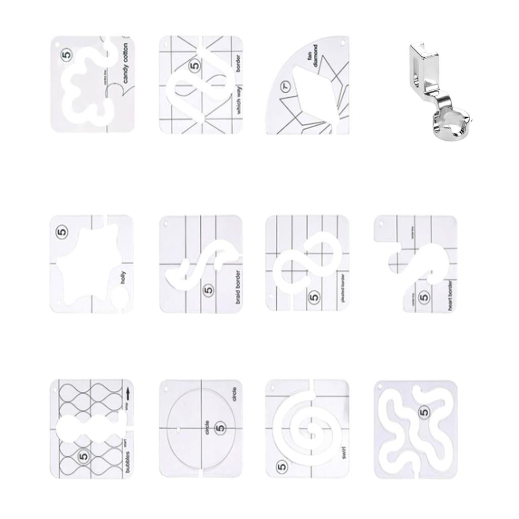 AOOOWER 13 Pcs Acrylic Sewing Ruler Sewing Stencil Template Frees ...