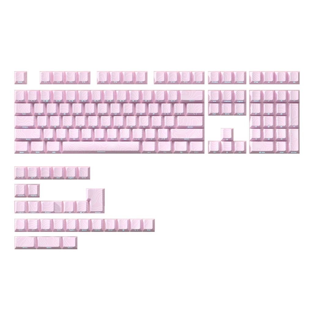 AOOOWER 136Key Pink Keycap Side Glowing Side Backlit Characters for ...