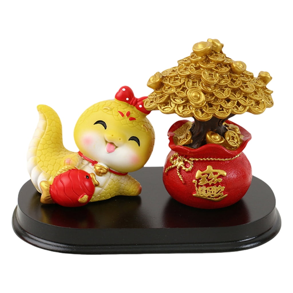 AOOOWER 2025 Year Snake and Bonsais Money Tree Miniature Figure ...
