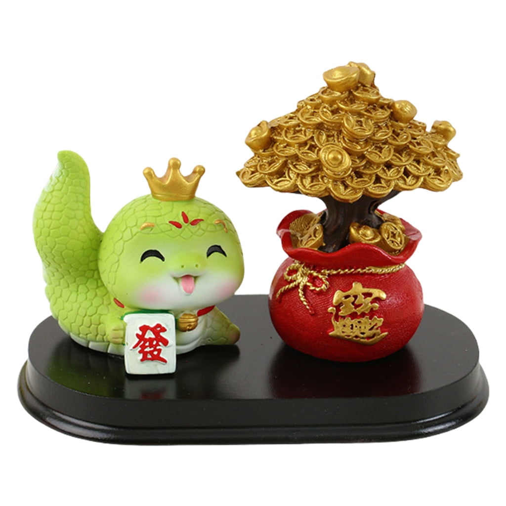 AOOOWER 2025 Year Snake and Bonsais Money Tree Miniature Figure ...