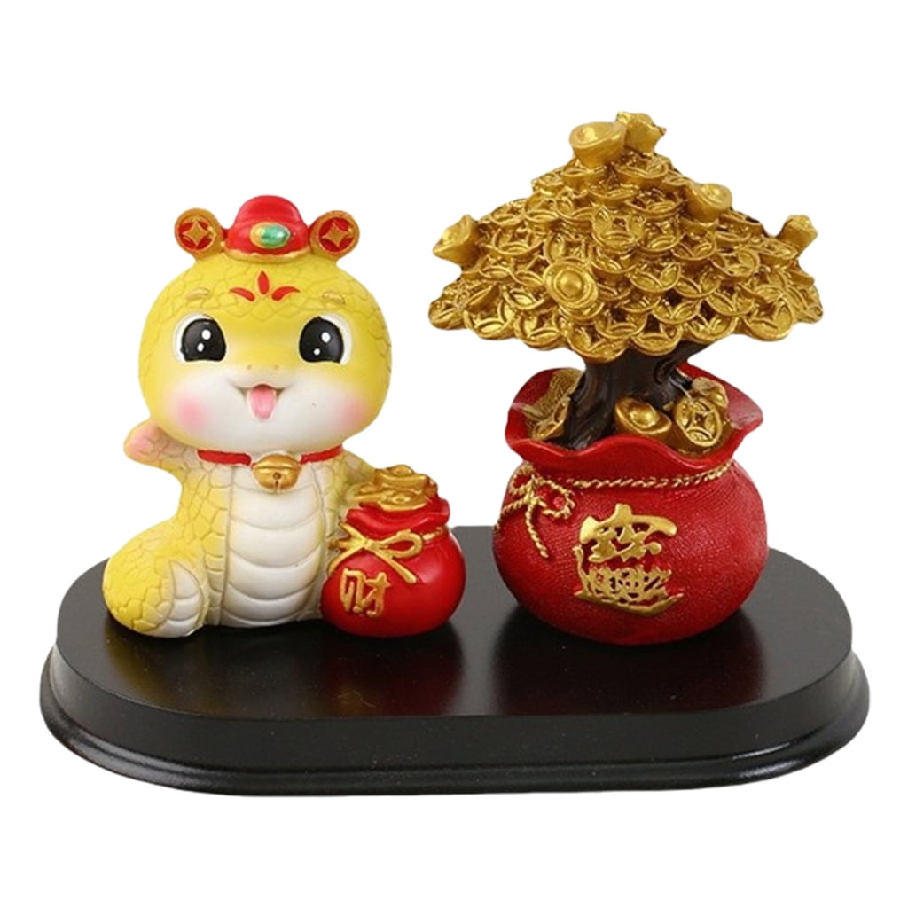 AOOOWER 2025 Year Snake and Bonsais Money Tree Miniature Figure ...
