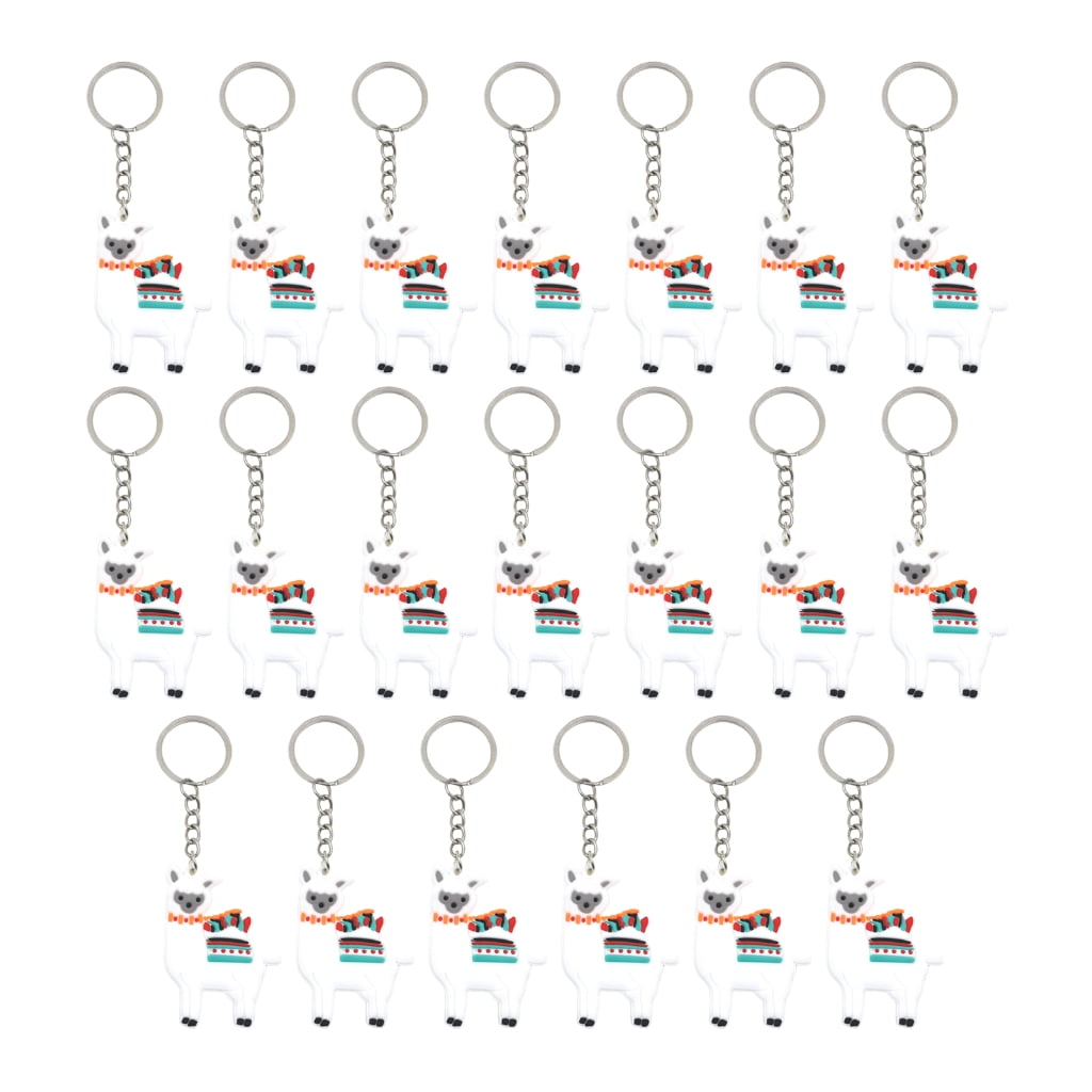AOOOWER 20Pcs Alpacas Key Holders Soft PVC Cartoon Alpacas Party ...