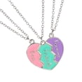 AOOOWER 3 Pieces Elegant Silver Plated Alloy Friendship Necklaces with ...