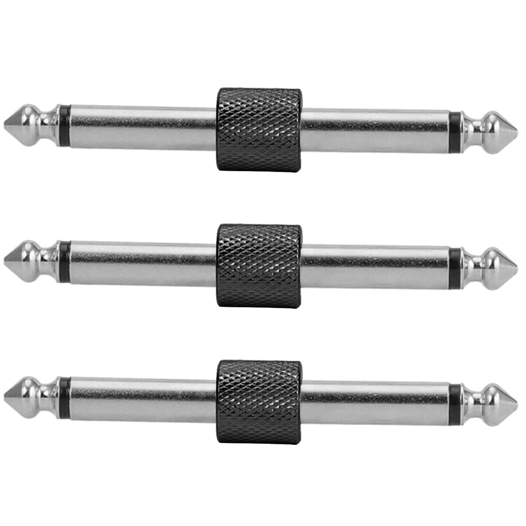 AOOOWER 3Pcs 6.35mm Straight Type Male to Male Jack Plug Connector ...
