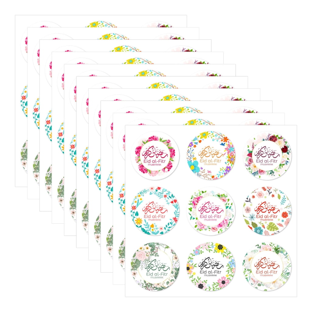 AOOOWER 40mm Round Wrapping Label Eid Festival Sticker for Seal ...