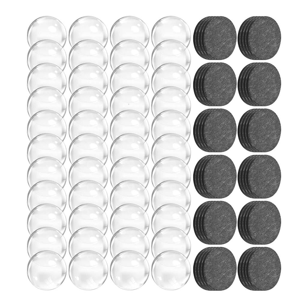 AOOOWER 48Pieces Clear Glass Cabochons and Round Craft Magnets with ...