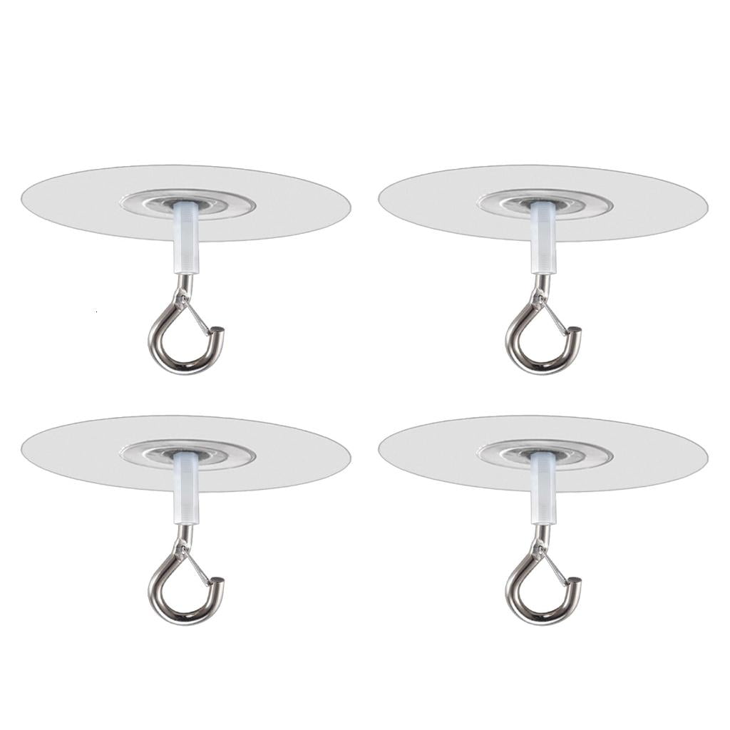 AOOOWER 4PCS Invisible Ceiling Hooks Adhesive Mounts For Curtains ...