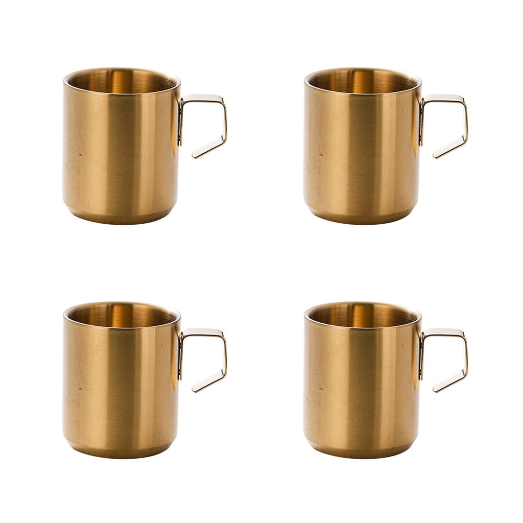 AOOOWER 4pcs Rustproof Stainless Steel Coffee Mugs With Smooth Interior ...