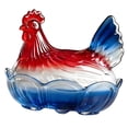 AOOOWER 4th of July Red White Blue Hen Glass Jar For Snacks Dry Fruits ...