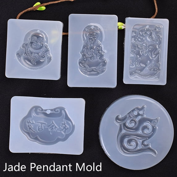 AOOOWER 5Pieces Mini Pendant Casting Silicon Mold Buddhism Resin Mould ...