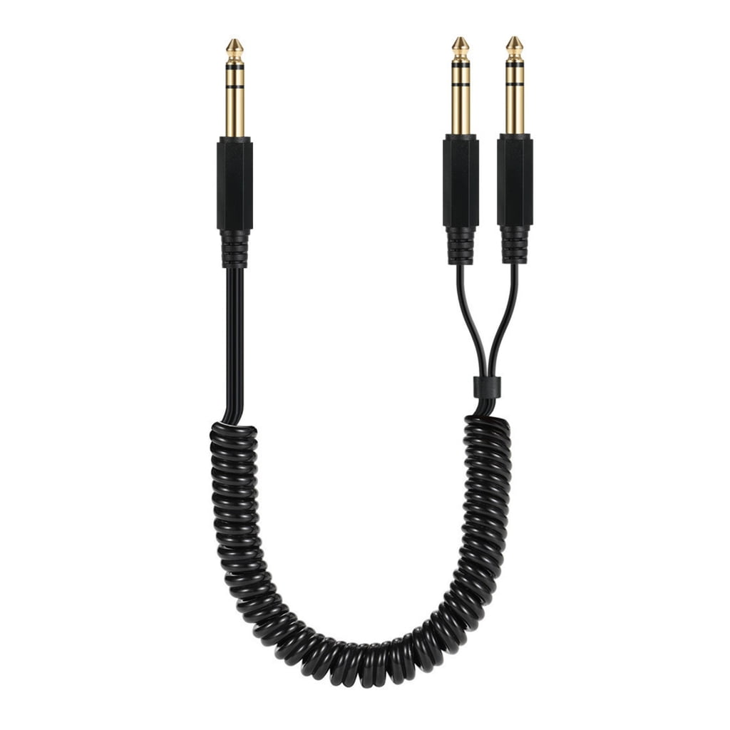 AOOOWER 6.35mm 1/4Inch Male Stereo to Two TRS Sound Cable Spring Y ...