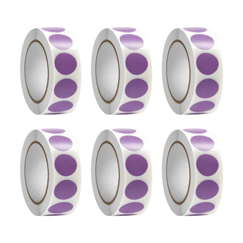 AOOOWER 6 Rolls Circle Sticker Round Sticker Red Dot Sticker For File ...