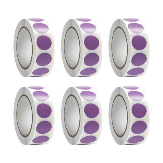 AOOOWER 6 Rolls Circle Sticker Round Sticker Red Dot Sticker For File ...