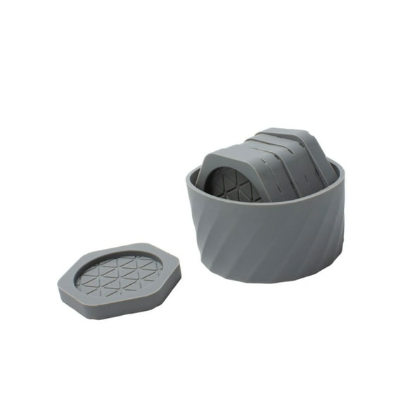 AOOOWER 6Pcs Nonslip Hexagonal Drink Coaster Set Comes With Storage Box ...