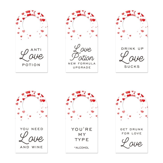 AOOOWER 6pcs Valentine’s Day Card Holders Labels for Wine Bottles Quick ...